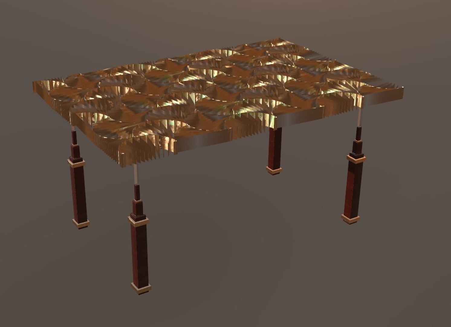 3D Geometric Pattern Luxury Golden Table for Decorative Spaces ...