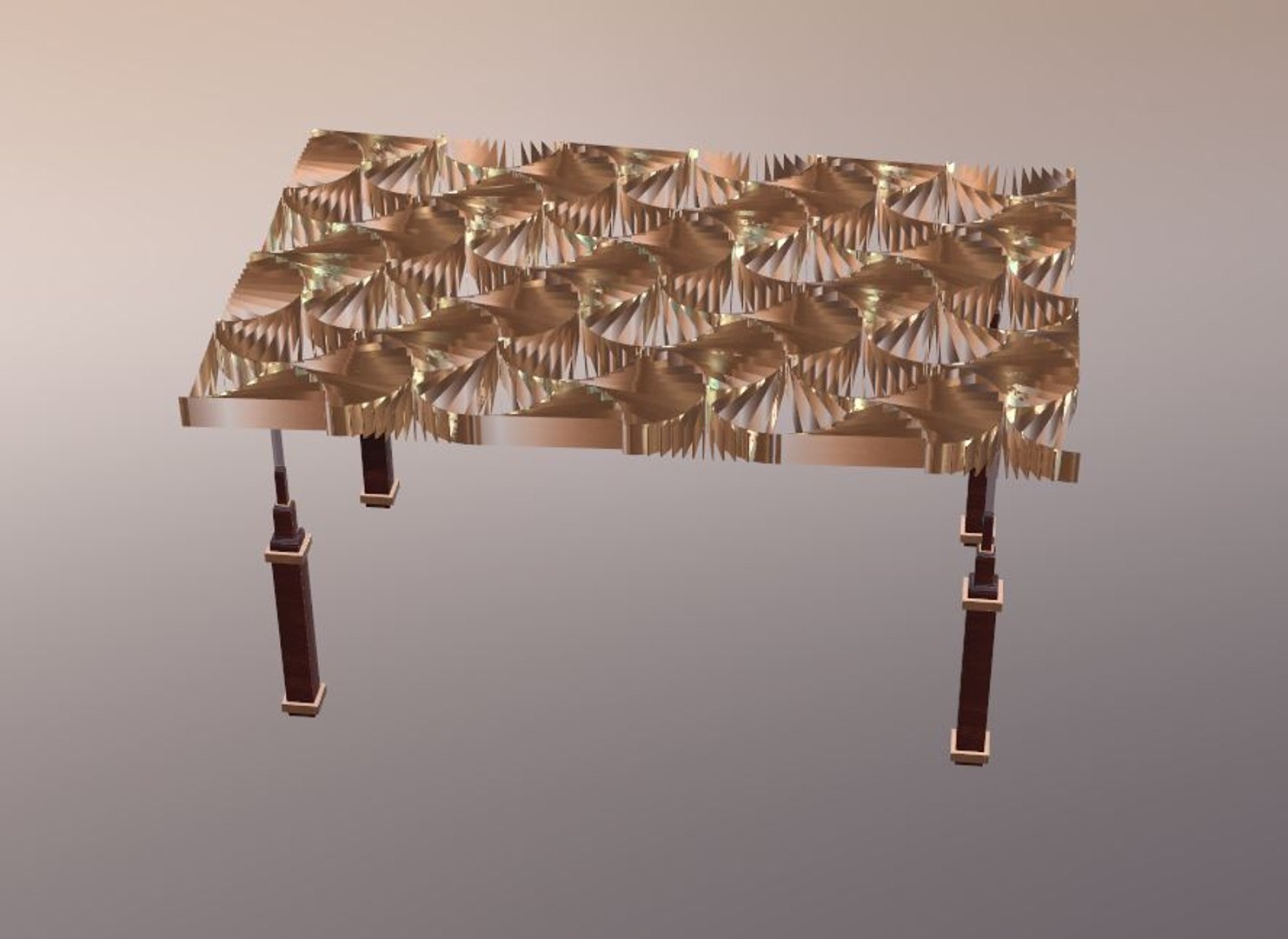 3D Geometric Pattern Luxury Golden Table for Decorative Spaces ...