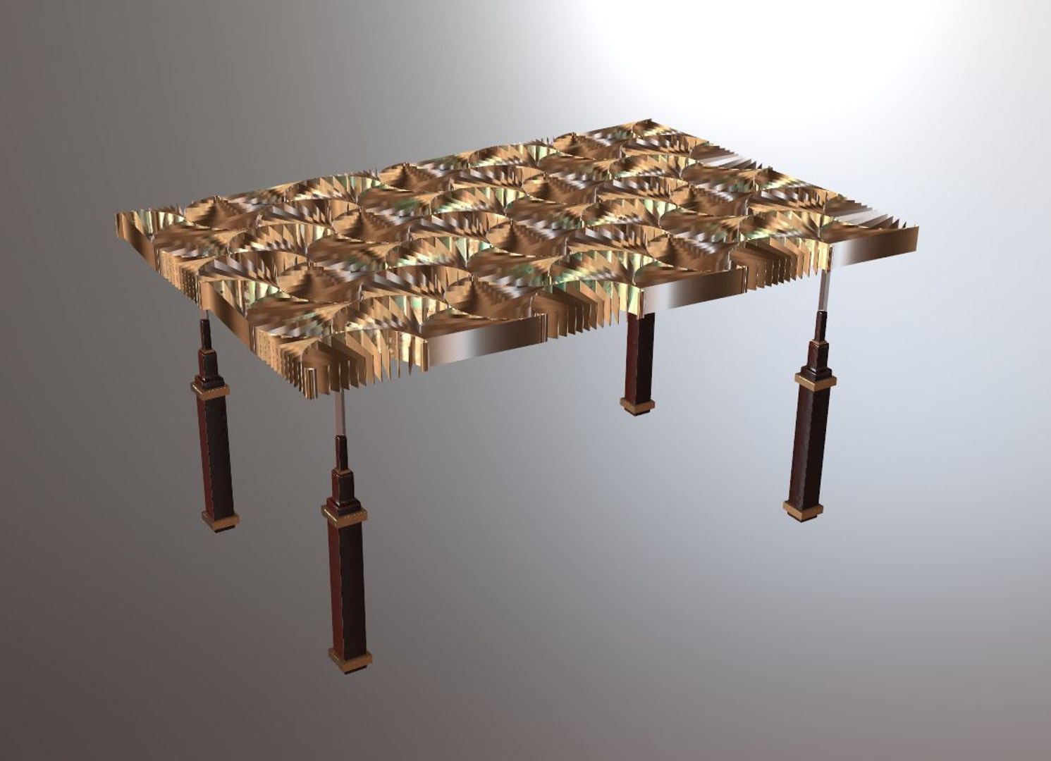 3D Geometric Pattern Luxury Golden Table for Decorative Spaces ...