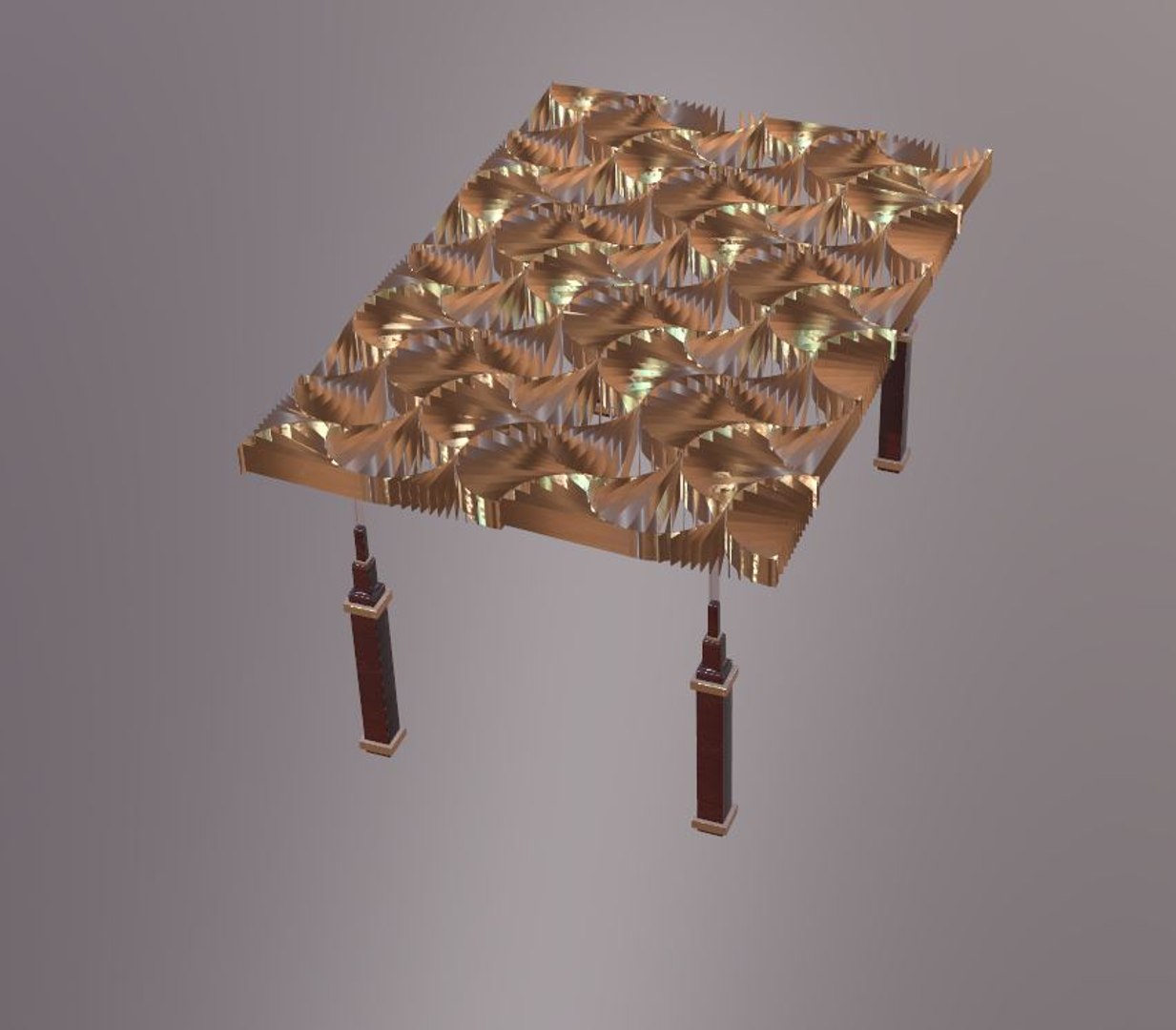 3D Geometric Pattern Luxury Golden Table for Decorative Spaces ...