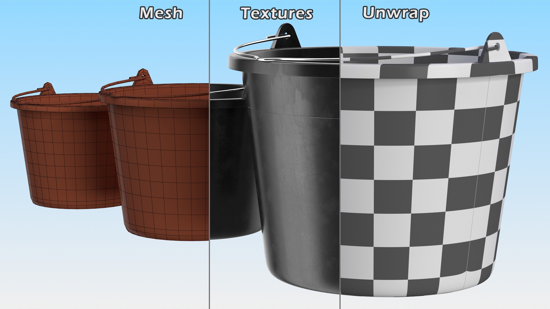 Free 3D construction buckets set model - TurboSquid 1637326