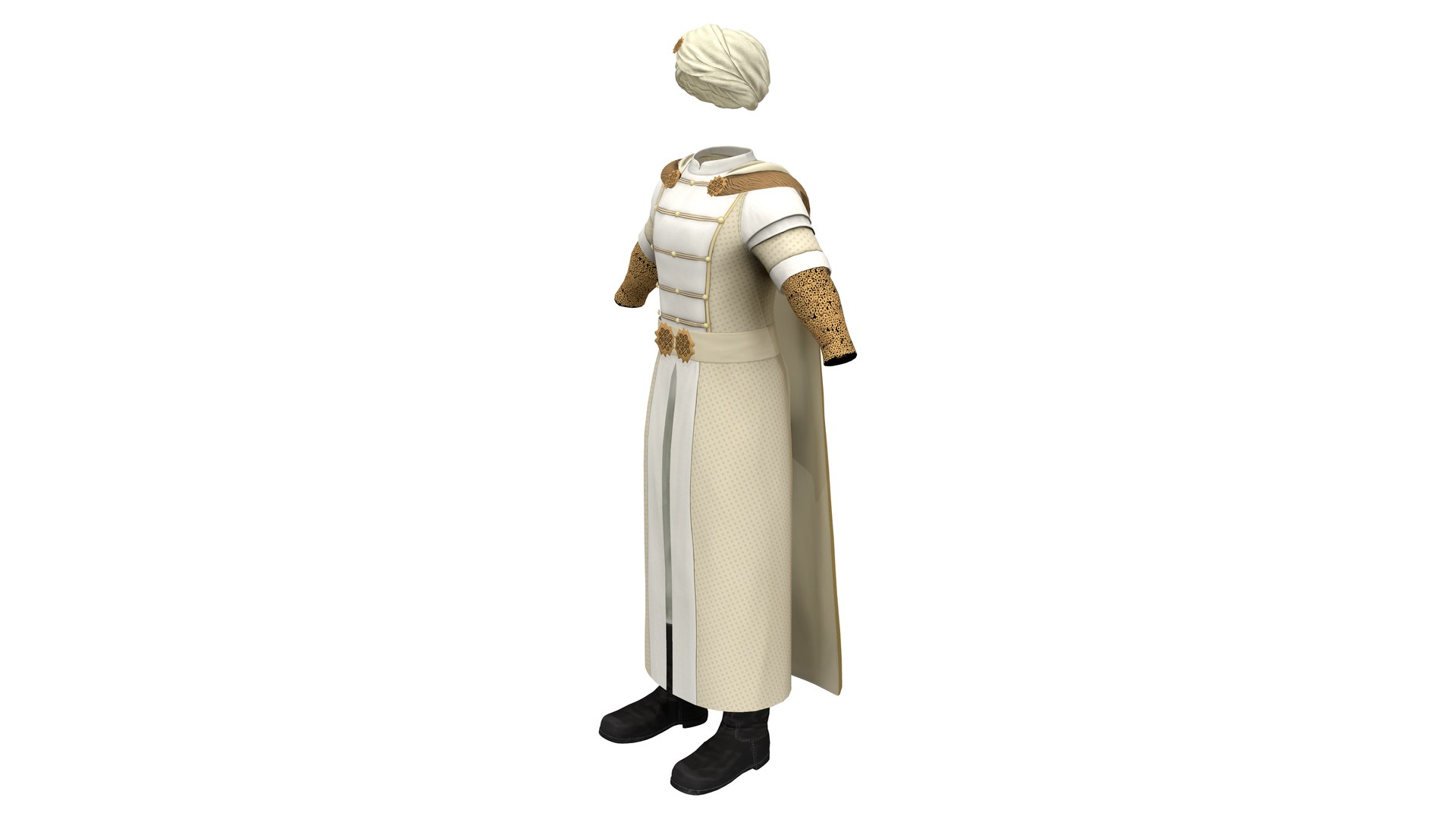 Full Ottoman Prince Sultan Outfit Costume 3D Model - TurboSquid 1967939
