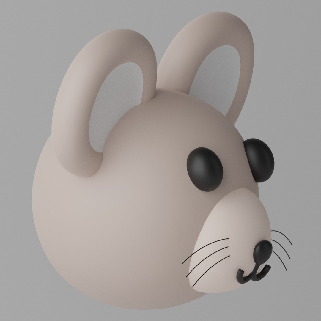 Cartoon Mouse Rat Head Model - TurboSquid 2089440