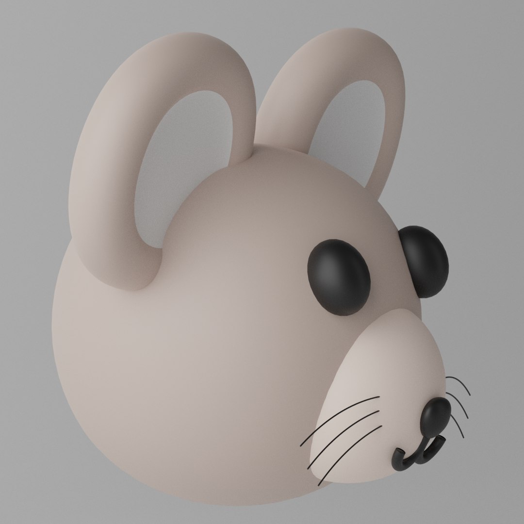 Cartoon Mouse Rat Head Model - TurboSquid 2089440