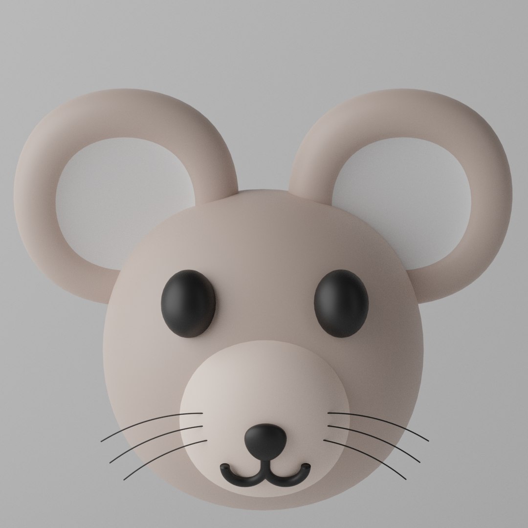 Cartoon Mouse Rat Head Model - TurboSquid 2089440