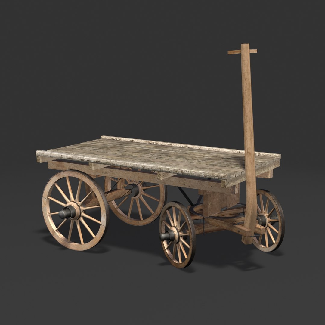 3d wooden carriage cart model