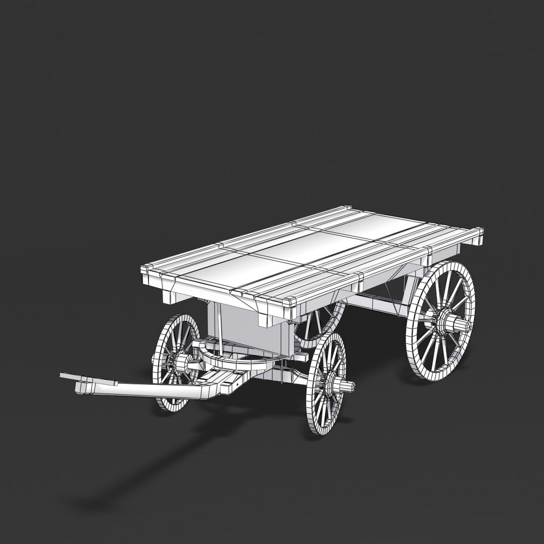 3d wooden carriage cart model