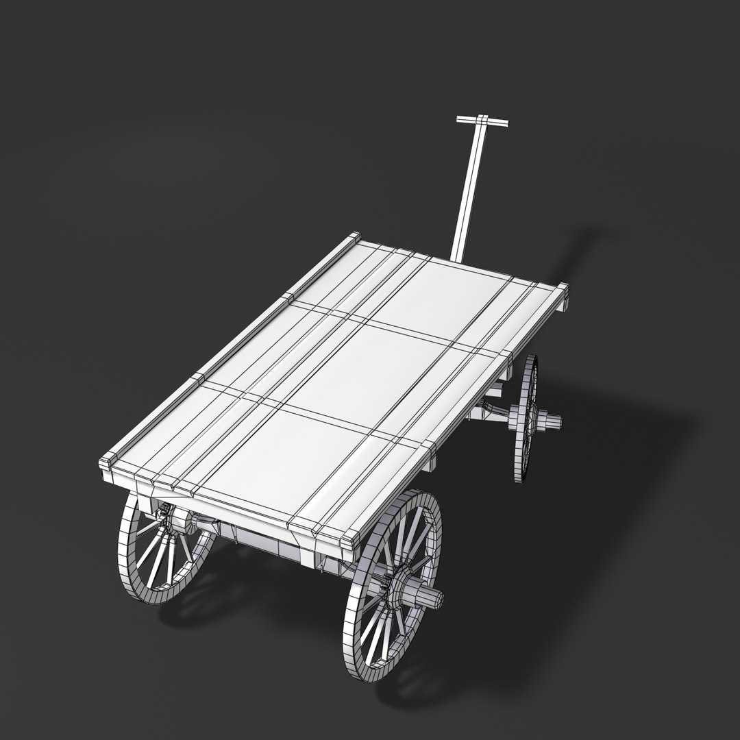 3d wooden carriage cart model