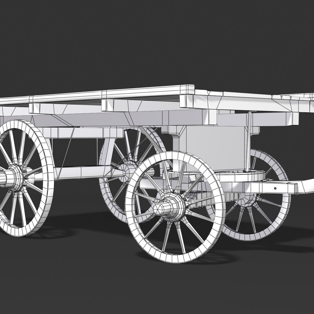 3d wooden carriage cart model