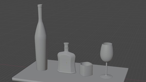 Wine bottle glass cup 3D model - TurboSquid 1646878