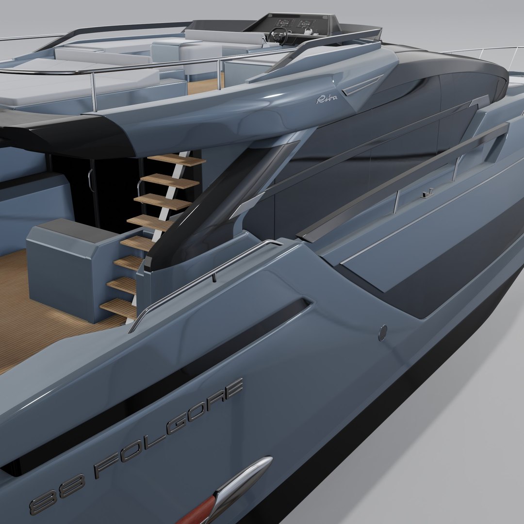 3D Riva 88 Gray Luxury Motor Yacht 3D PBR Model - TurboSquid 2241670