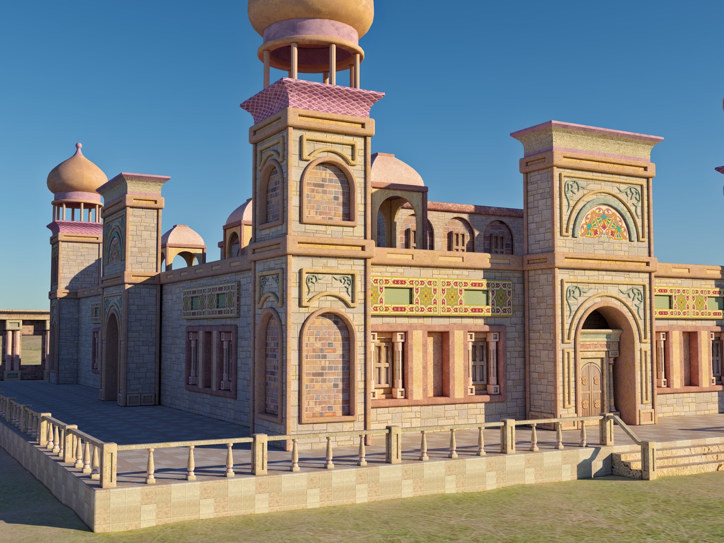 3D Arabic Palace Architectural Model - TurboSquid 1575741