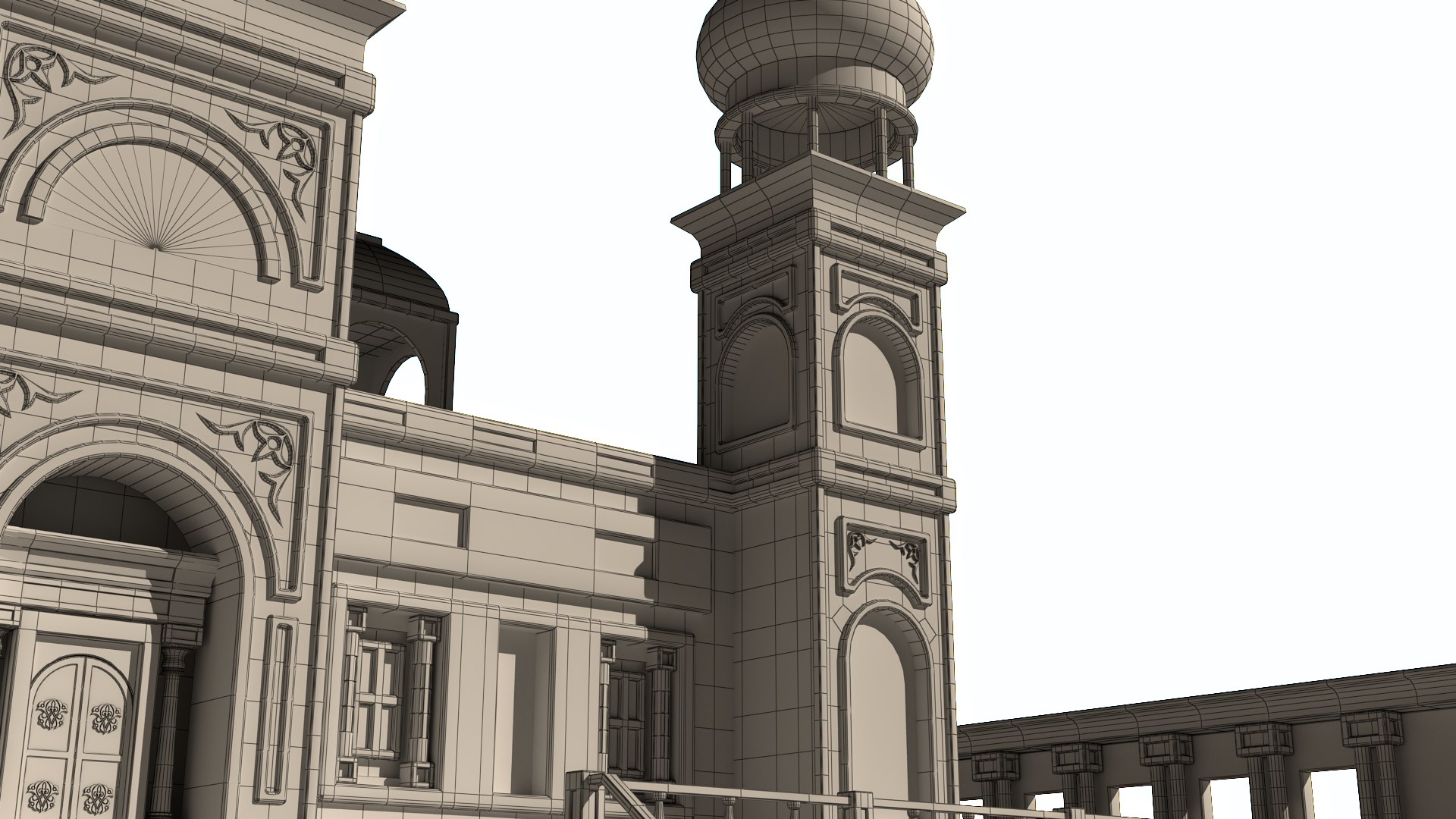 3D Arabic Palace Architectural Model - TurboSquid 1575741