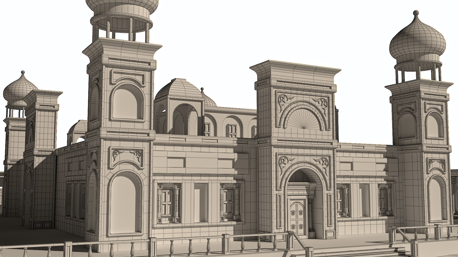 3D Arabic Palace Architectural Model - TurboSquid 1575741