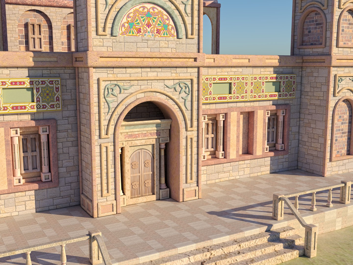 3D Arabic Palace Architectural Model - TurboSquid 1575741