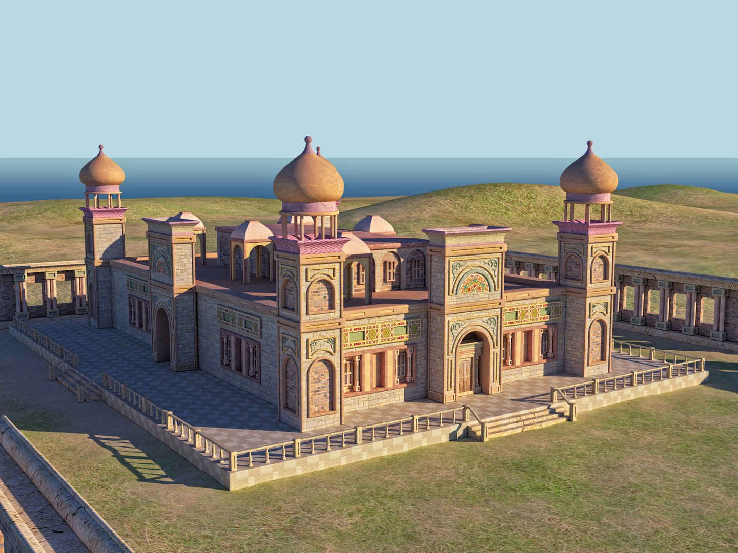 3D Arabic Palace Architectural Model - TurboSquid 1575741