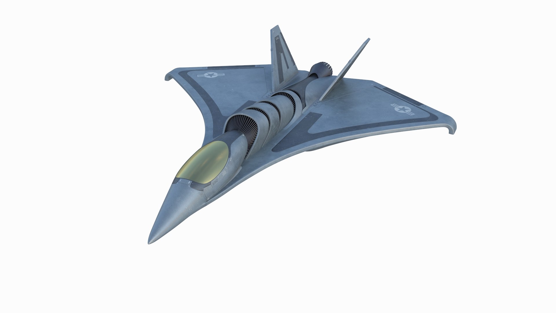 Sci-FI Futuristic Aircraft Fighter Concept 3D Model - TurboSquid 2097866