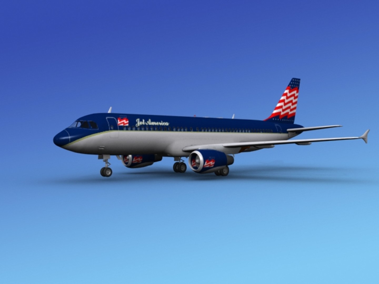 modelo 3d Airbus A320 Jet America - TurboSquid 868171