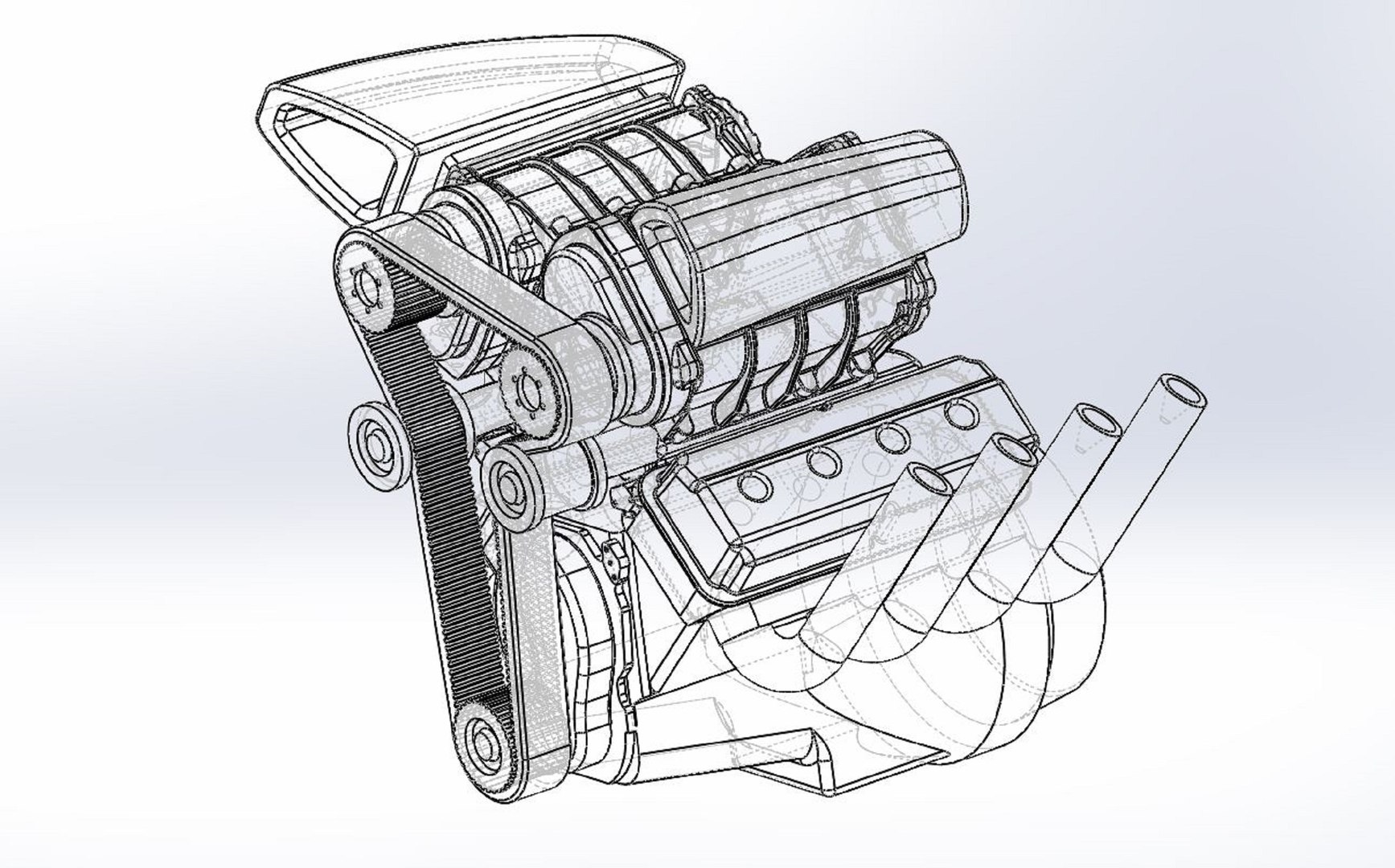Diecast Engine V8 With Double Supercharger Version 4 Scale 1 To 25 3D ...