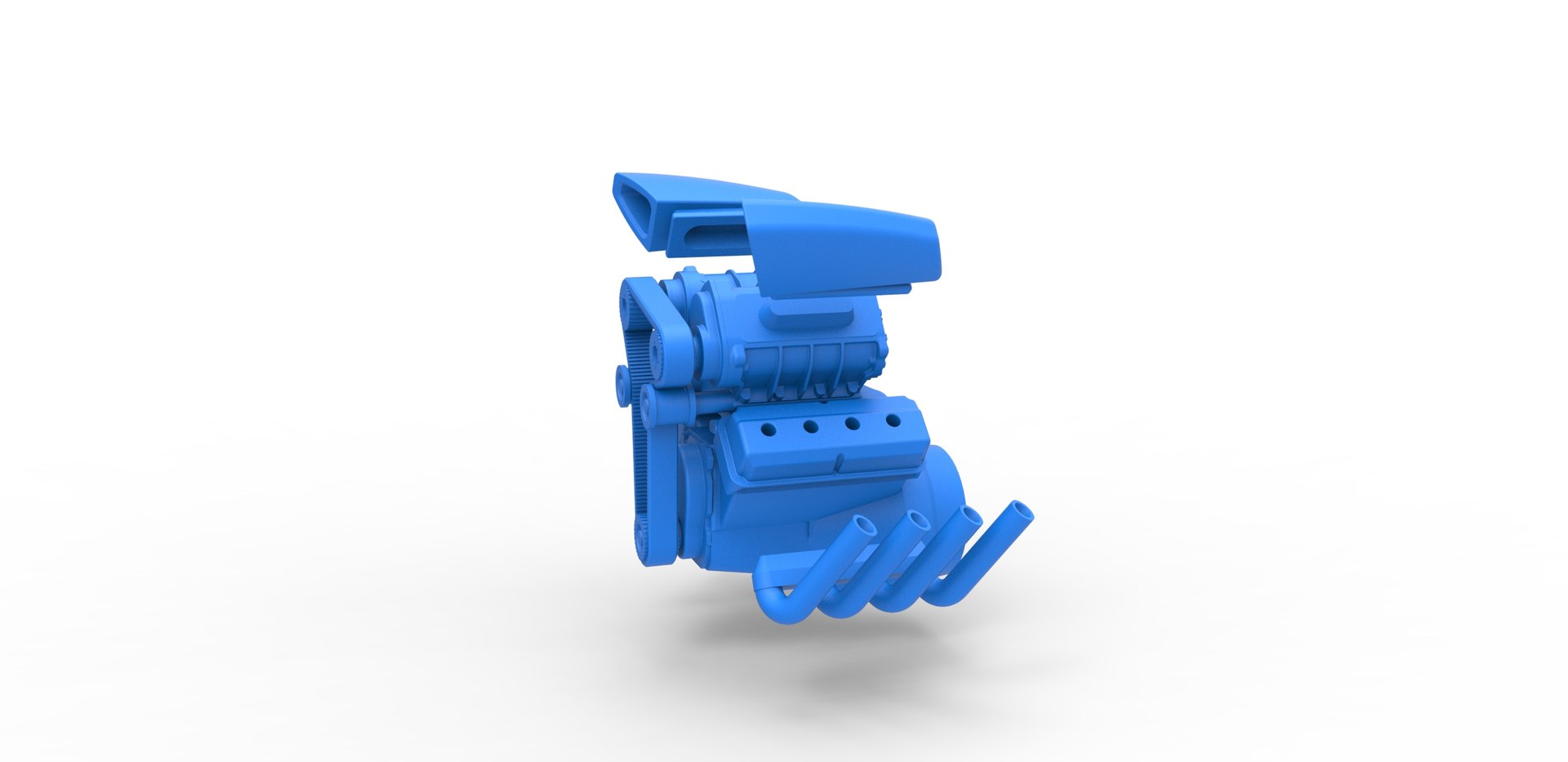 Diecast Engine V8 With Double Supercharger Version 4 Scale 1 To 25 3D ...