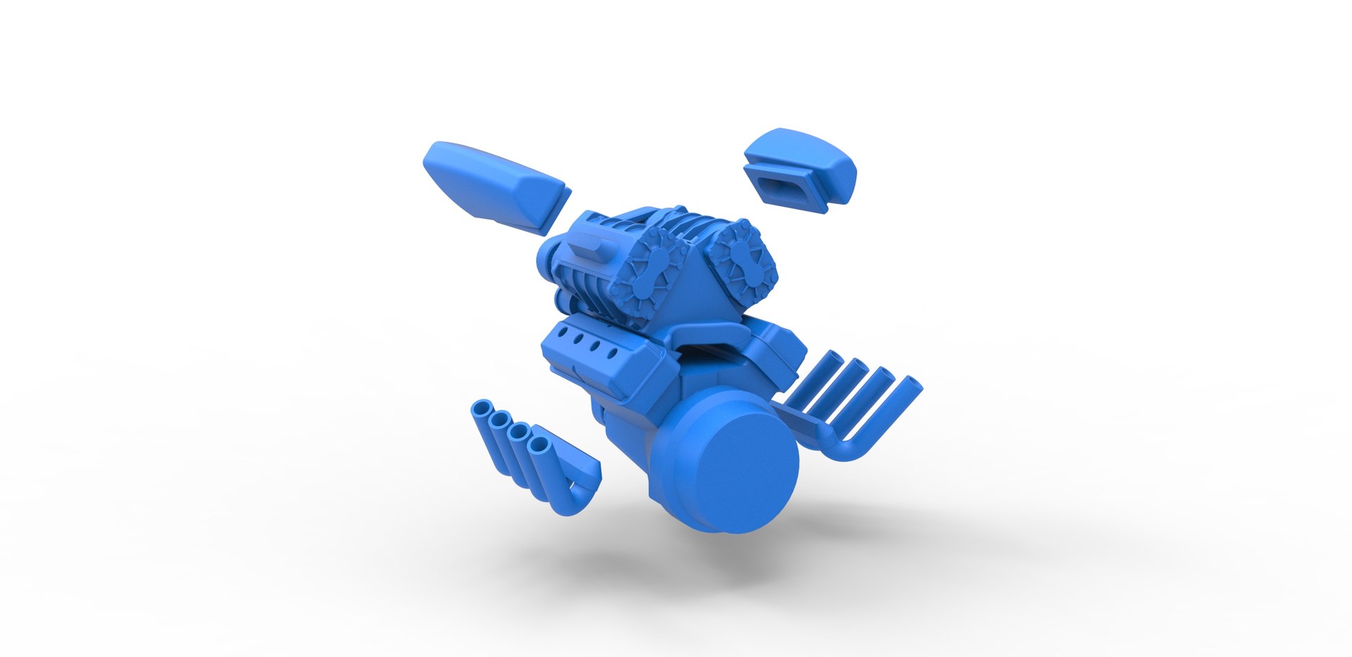 Diecast Engine V8 With Double Supercharger Version 4 Scale 1 To 25 3D ...