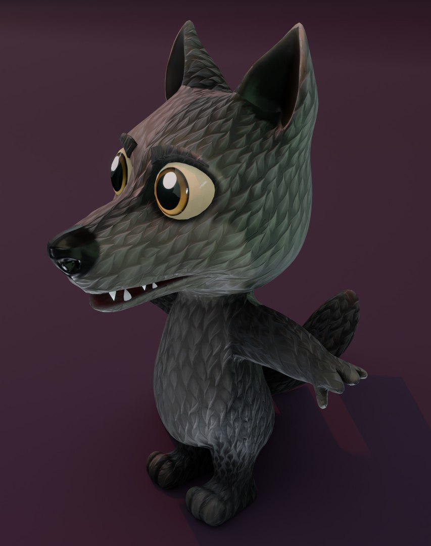 3D Cartoon Black Wolf Animated 3D Model Model - TurboSquid 1827580