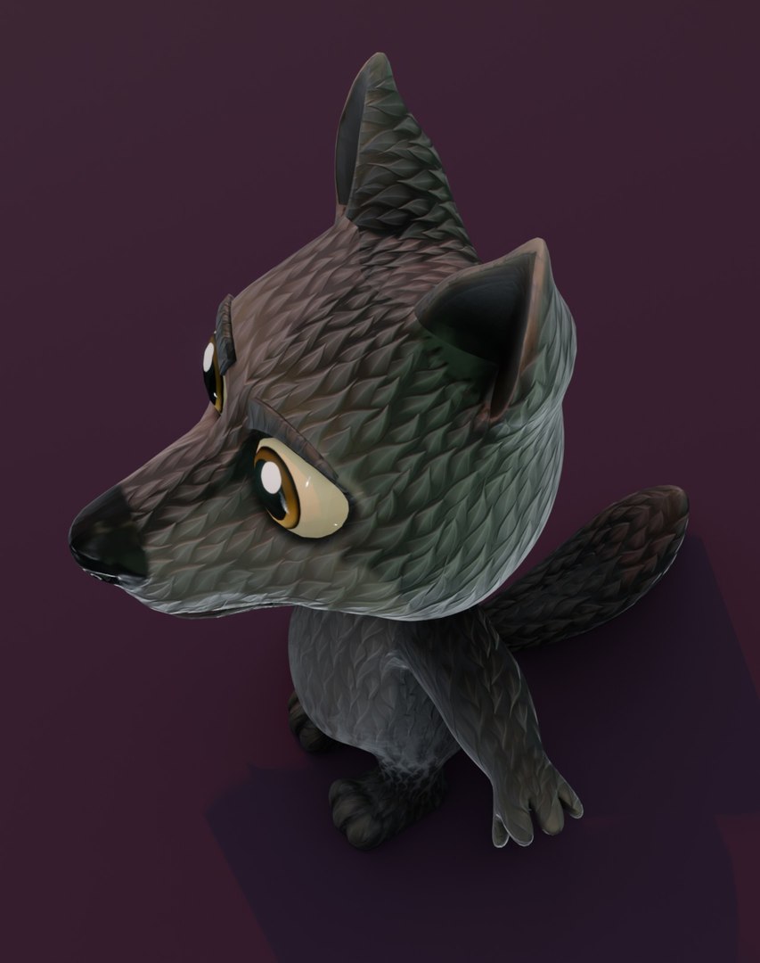 3D Cartoon Black Wolf Animated 3D Model Model - TurboSquid 1827580