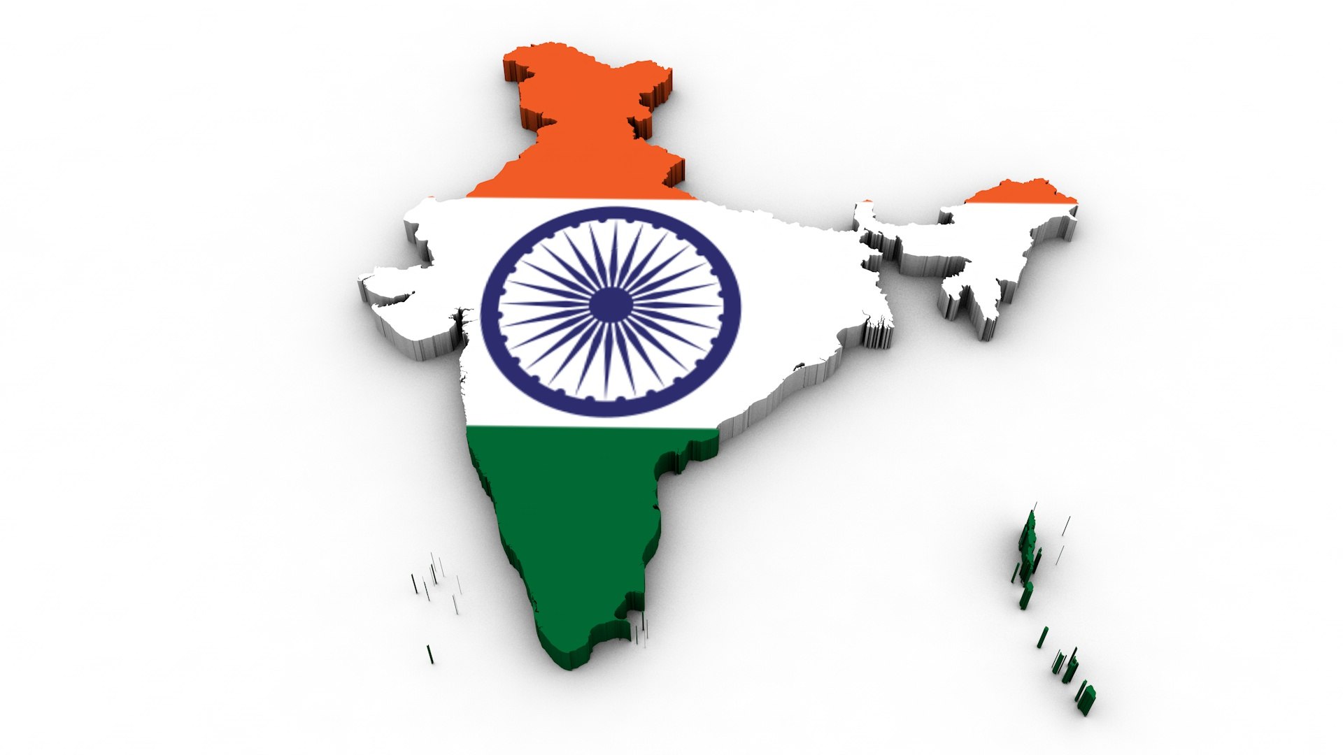 3D India Map - Political Regions And Flag Model - TurboSquid 2064555