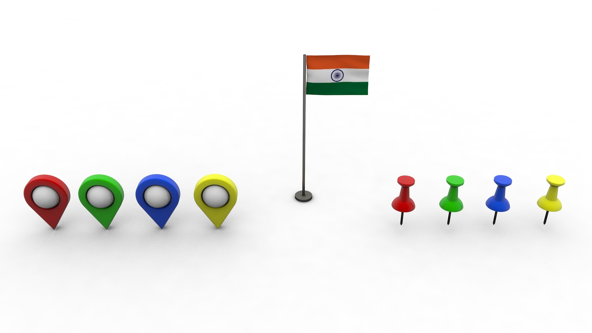 3D India Map - Political Regions And Flag Model - TurboSquid 2064555