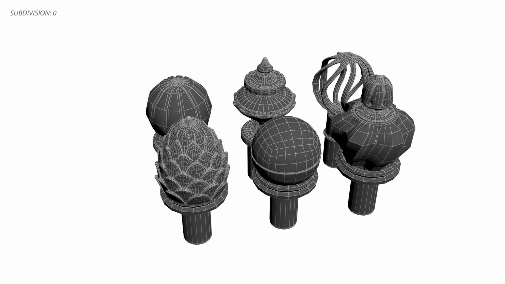 3D Model Curtain Rod Decoration Shape Collection - TurboSquid 2236206