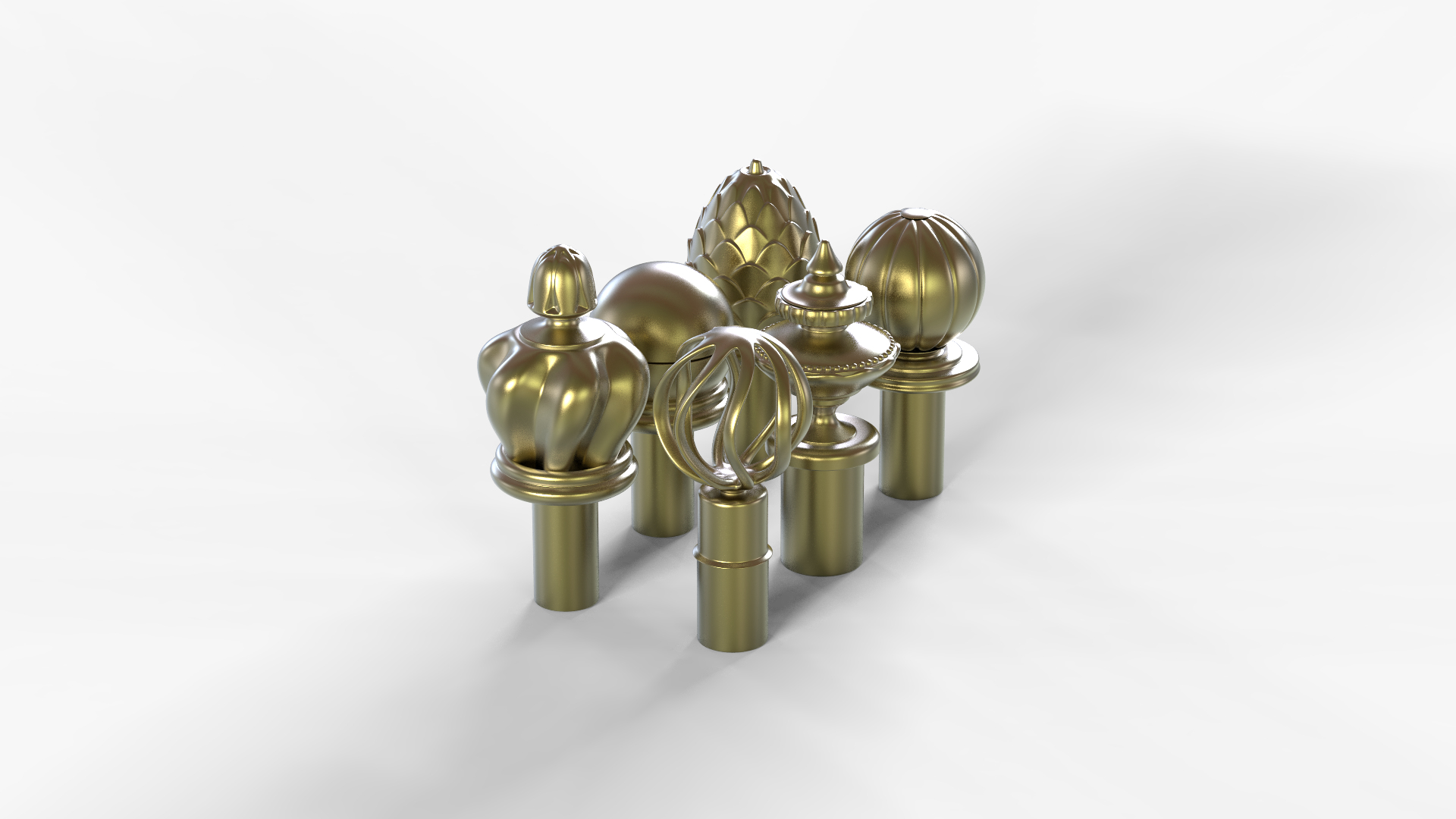 3D Model Curtain Rod Decoration Shape Collection - TurboSquid 2236206