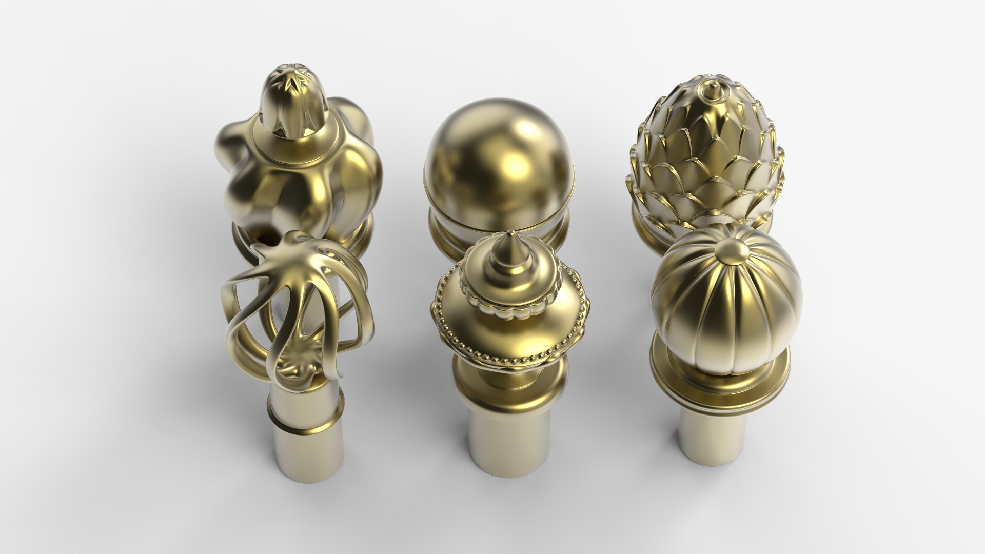 3D Model Curtain Rod Decoration Shape Collection - TurboSquid 2236206