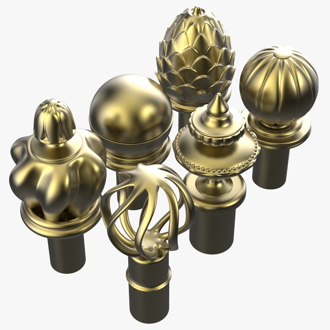 3D Model Curtain Rod Decoration Shape Collection - TurboSquid 2236206
