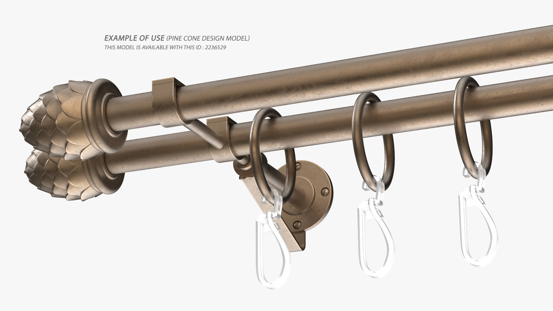 3D Model Curtain Rod Decoration Shape Collection - TurboSquid 2236206