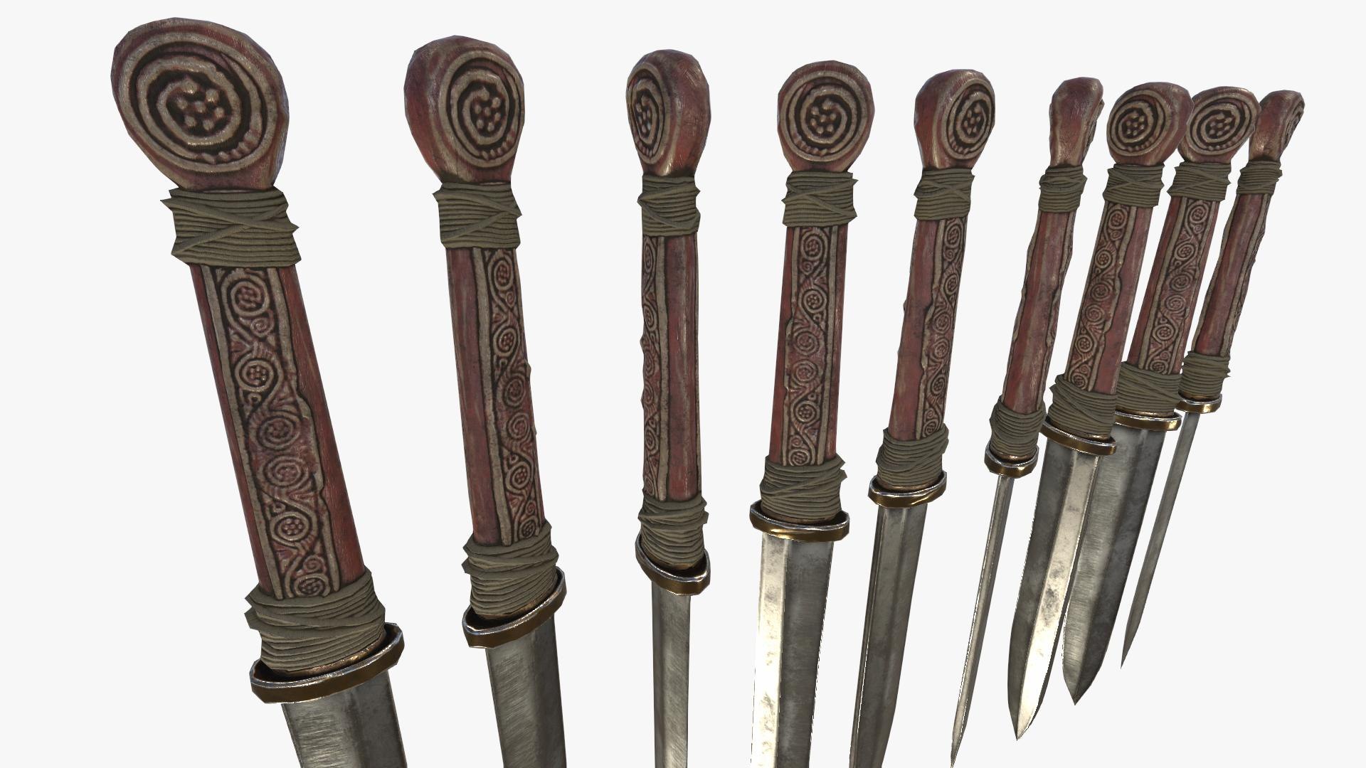 3D Fantasy Sword RPG Saxon Seax Sax Sword Knife Shortsword Dagger Blade ...