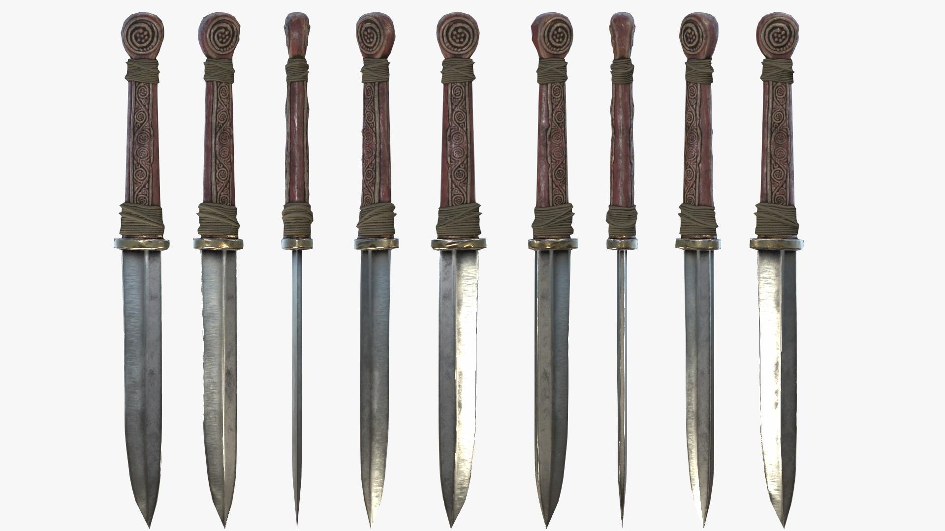 3D Fantasy Sword RPG Saxon Seax Sax Sword Knife Shortsword Dagger Blade ...