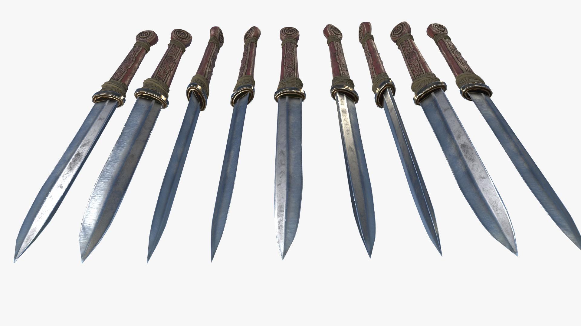 3D Fantasy Sword RPG Saxon Seax Sax Sword Knife Shortsword Dagger Blade ...