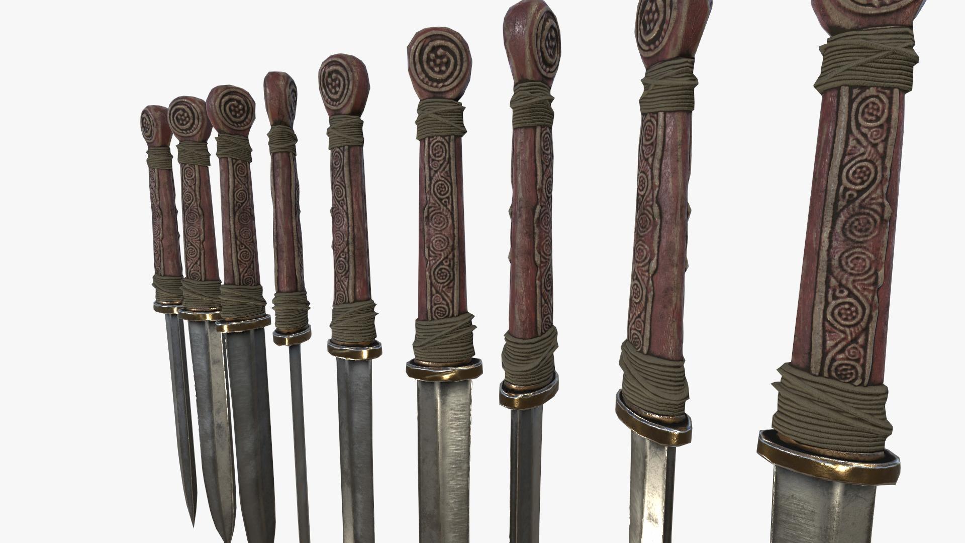 3D Fantasy Sword RPG Saxon Seax Sax Sword Knife Shortsword Dagger Blade ...