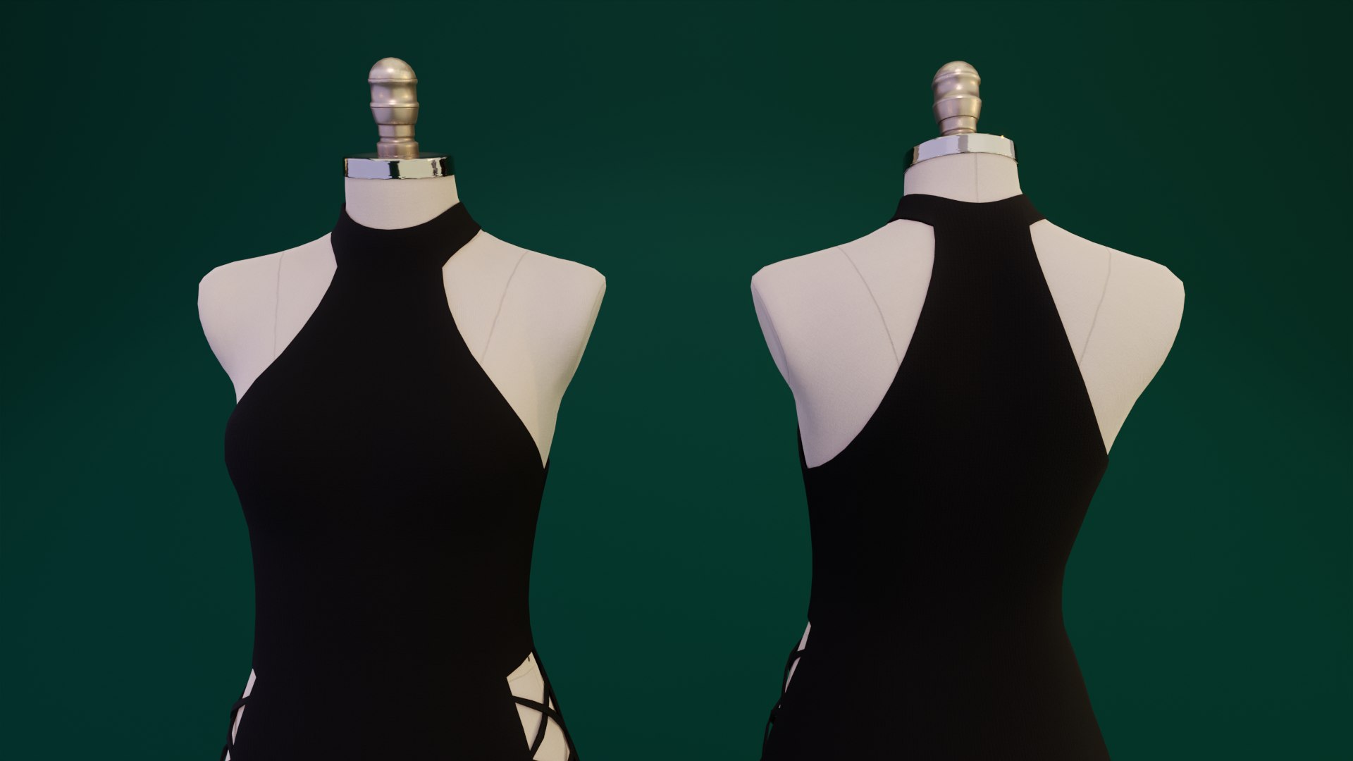 3D Evening Dress On Dress Form - TurboSquid 1998584