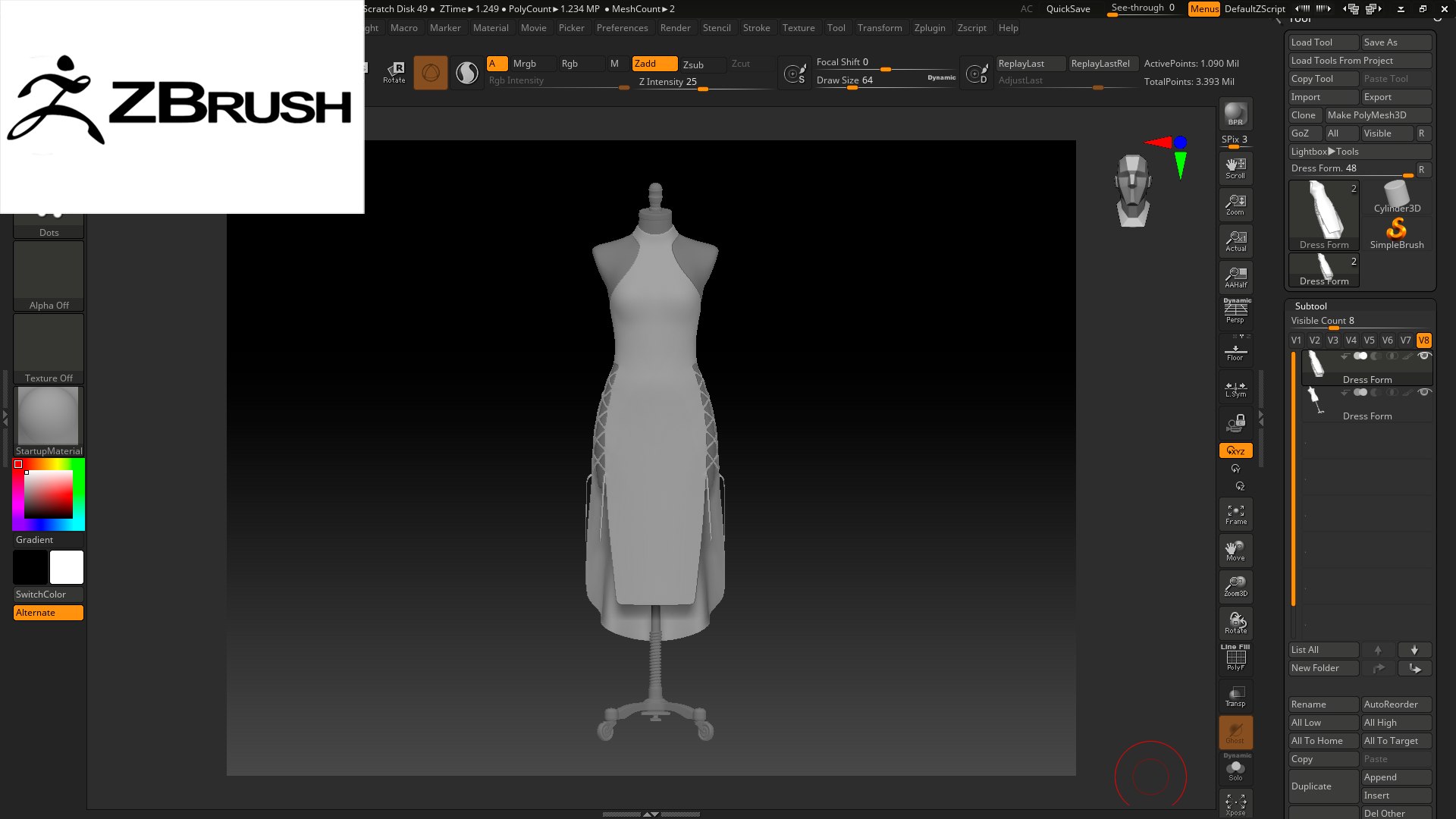 3D Evening Dress On Dress Form - TurboSquid 1998584