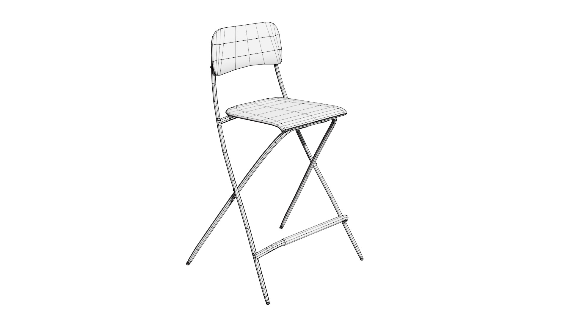 3D Model Low Poly Bar Stool With Backrest - TurboSquid 1723299