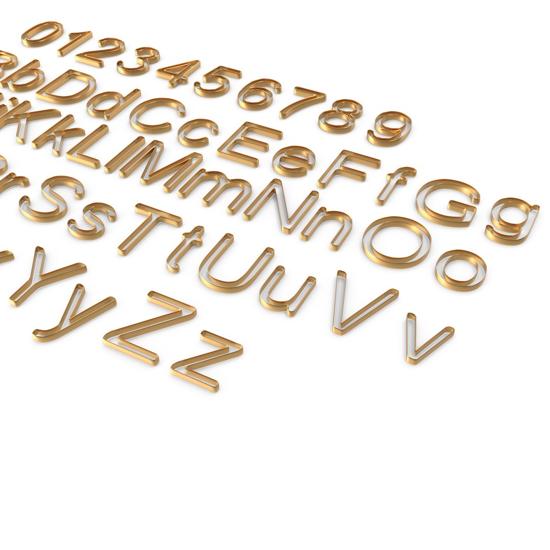 Alphabet Gold 3 3D Model - TurboSquid 2138362