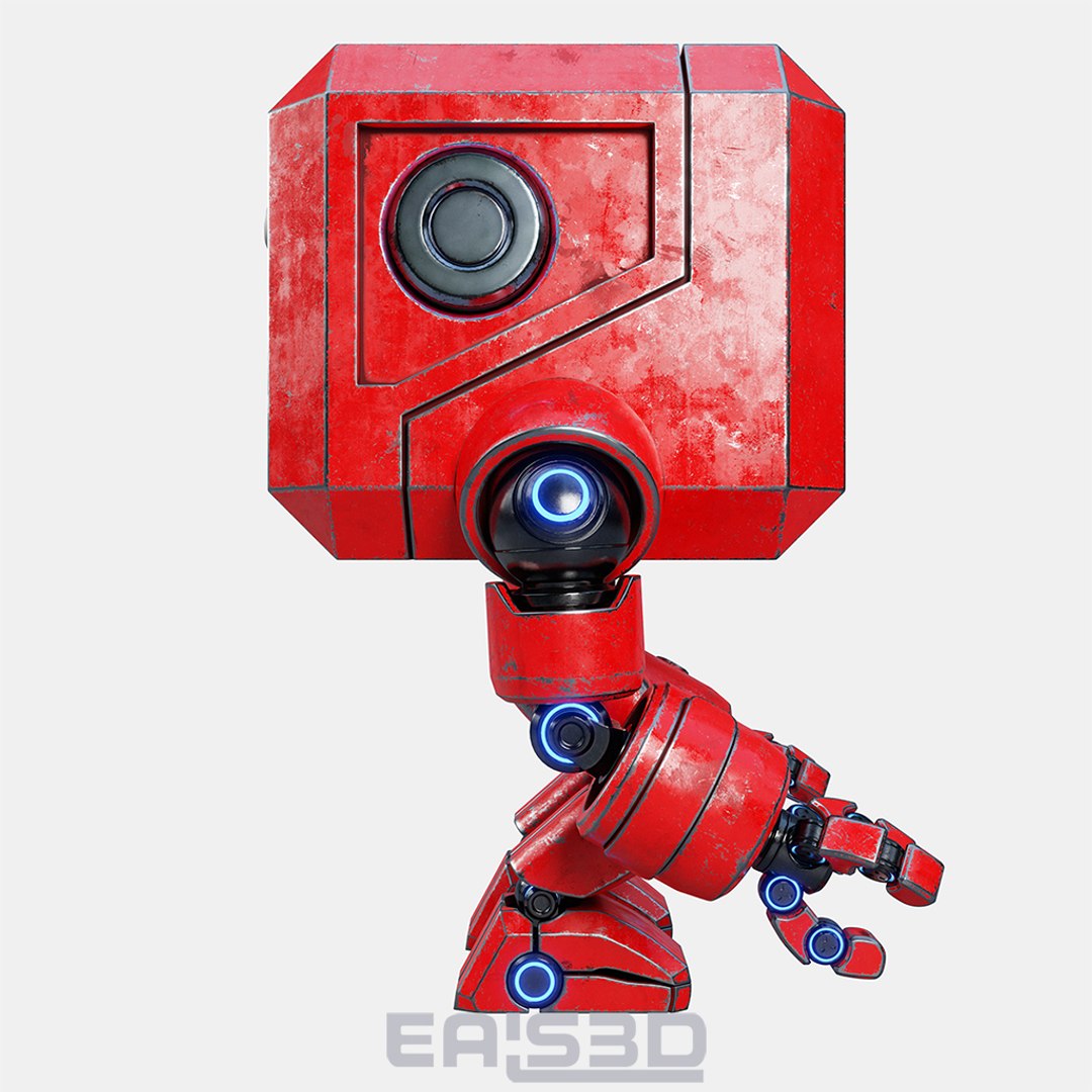 3D Cute Space Robot Rigged G-26 Red model - TurboSquid 2159498