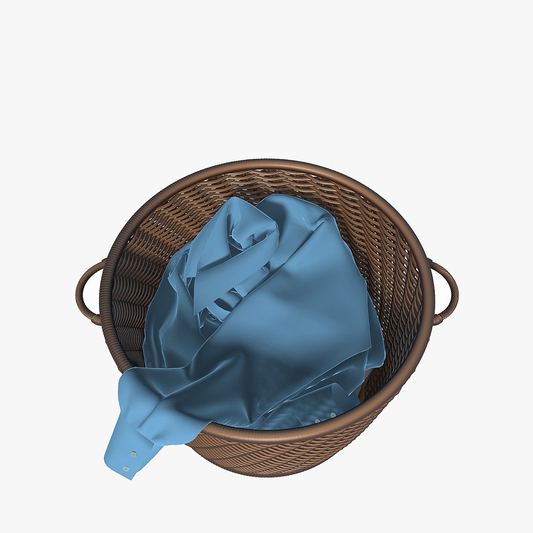 Wicker Basket Linen 3d Model