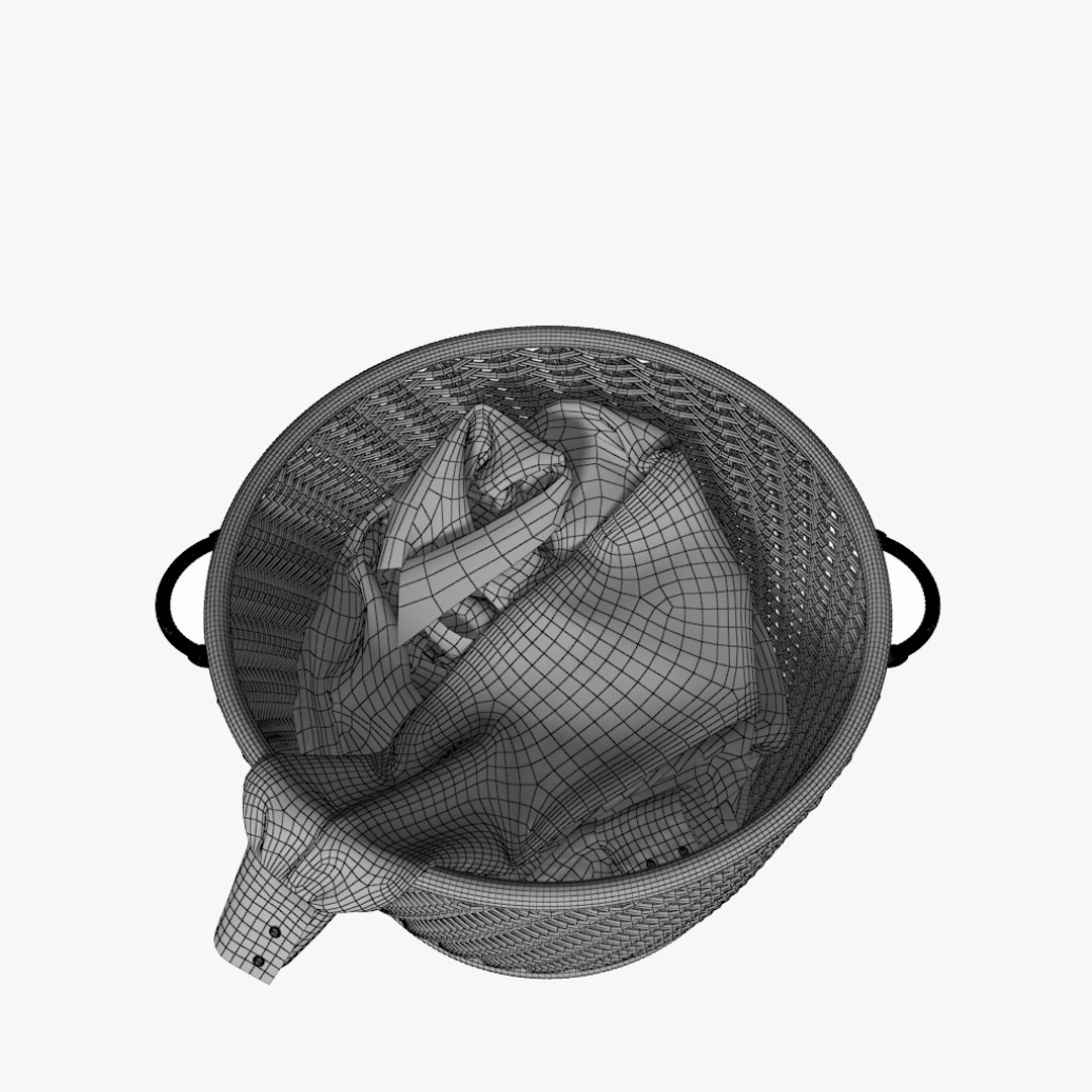 Wicker Basket Linen 3d Model