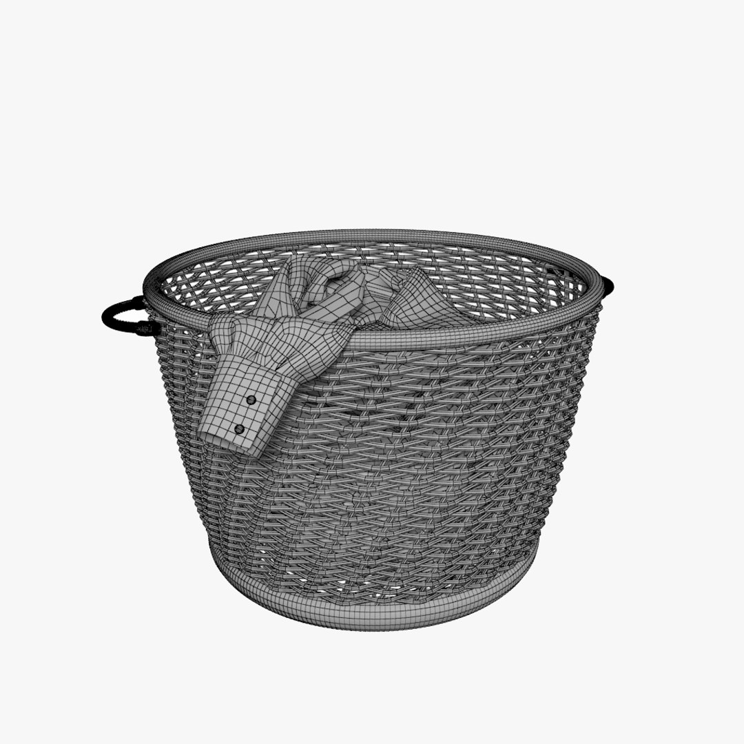 Wicker Basket Linen 3d Model