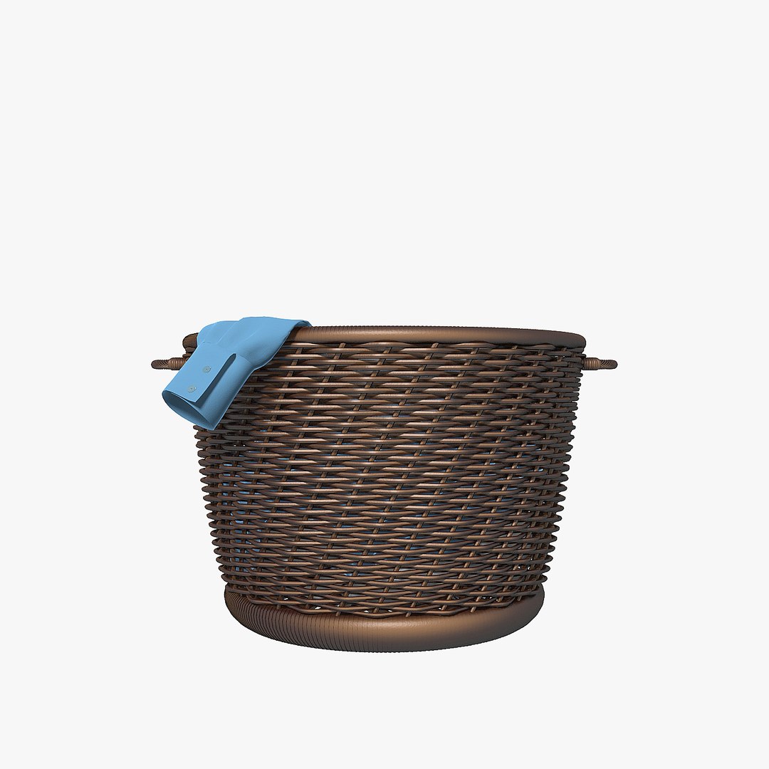 Wicker Basket Linen 3d Model