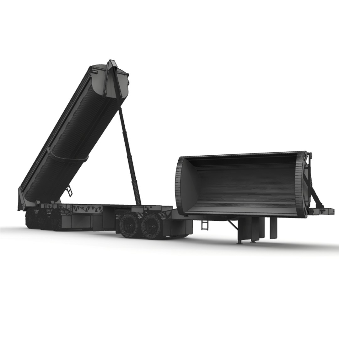 3d model trailers b-train midland tw2500