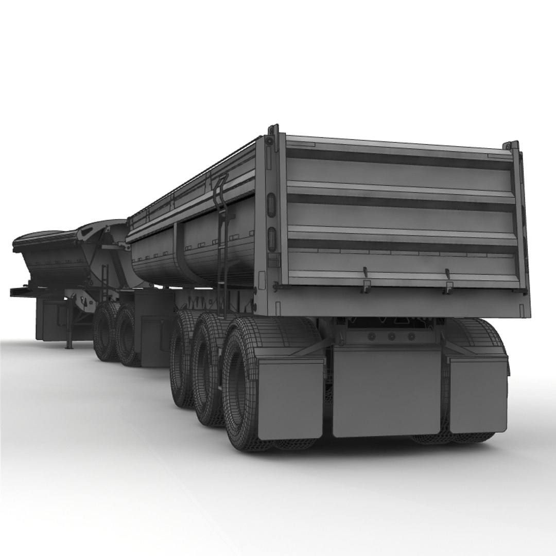 3d model trailers b-train midland tw2500