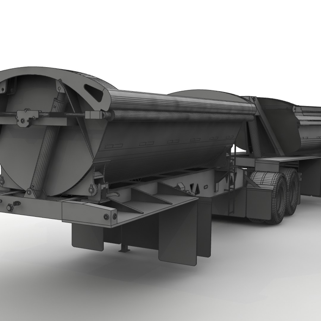 3d model trailers b-train midland tw2500